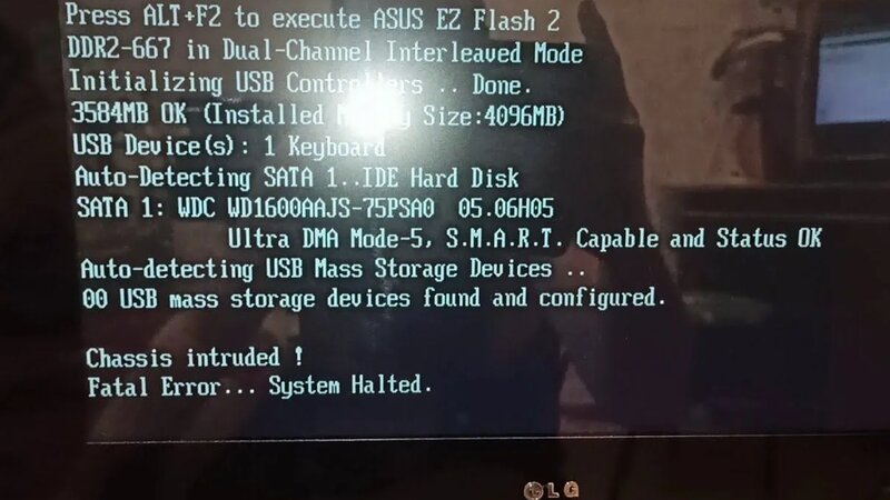 Chassis intruded! Fatal Error… System Halted!!! Устранение проблемы при ...