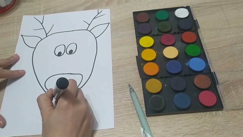 Suluboya ile Kolay Bir Geyik Resmi Çizelim (çocuklar için )
