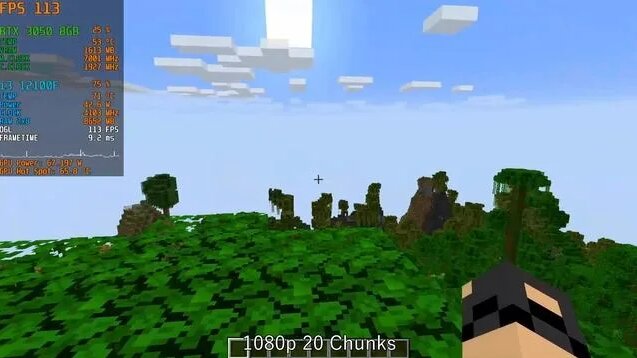 Minecraft 1.19.2 Vanilla | RTX 3050 8GB + i3 12100f | Chunks Benchmark ...