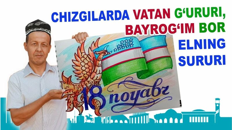Bayroq Rasmini Chizish /chizgilarda vatan g‘ururi/How to draw National ...
