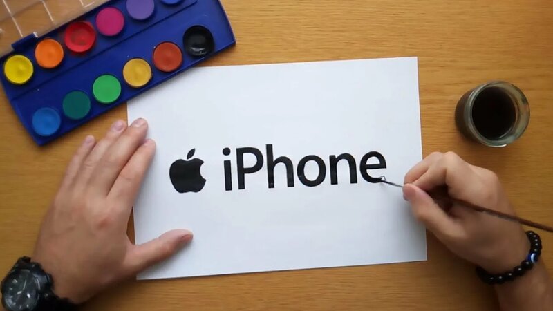How to draw the iPhone logo (Apple logo drawing)
