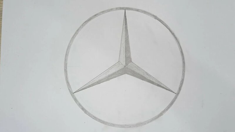 Mercedes logo çizimi // mercedes benz logo drawing
