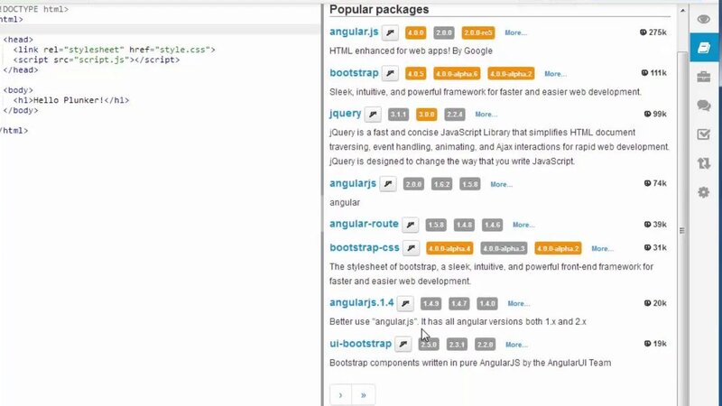 Plunker Front End Web Development Tool and Free JavaScript Editor ...