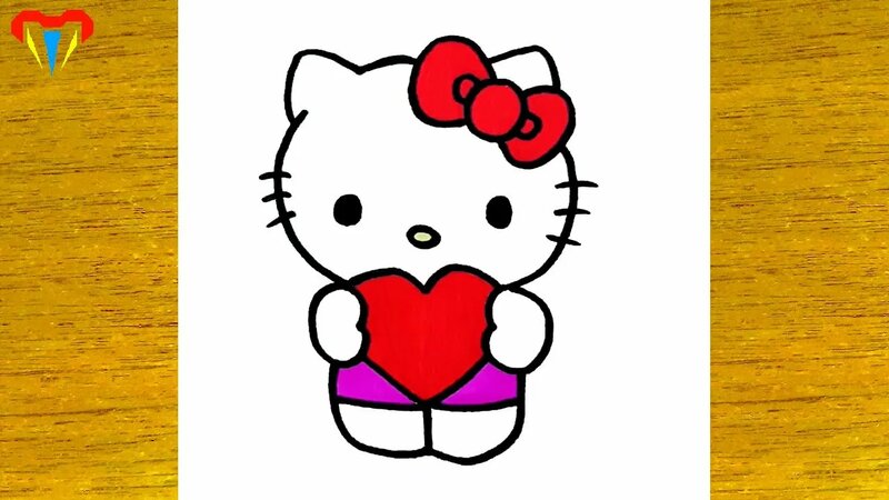 Hello Kitty çizimi - kolay Karakter çizimleri - basit, güzel, tatlı ...