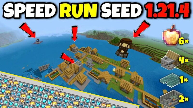 I Found The Best Minecraft Bedrock Speedrun SEED 1.21.4 | Minecraft 1. ...