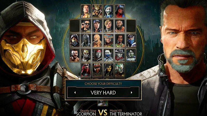 Mortal Kombat 11 Terminator T-800 Vs Scorpion Gameplay Very Hard ...