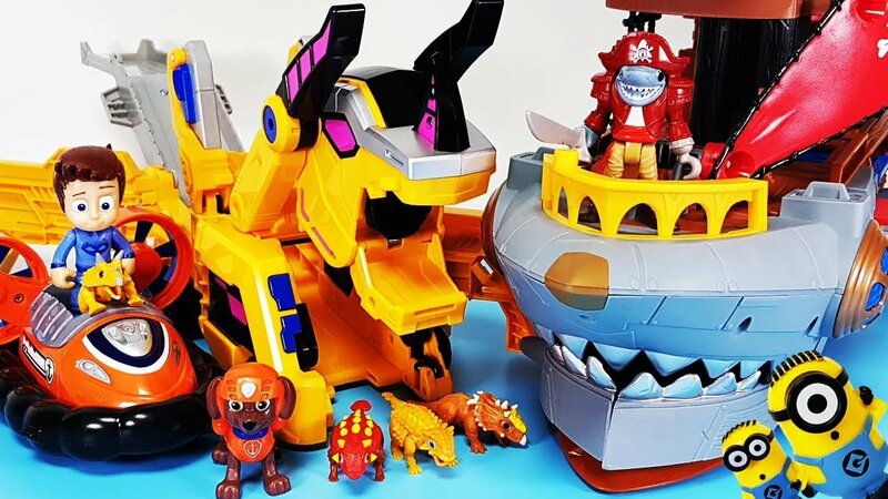 Dino Mecard MegaTricera & Whale, Pirate Ship, Minions, Paw Patrol ...