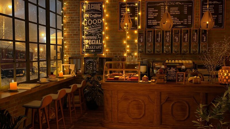 Relaxing Jazz Instrumental in Cozy Coffee Shop | Background Music for ...