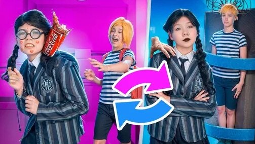 Wednesday from Popular has become a Loser! Wednesday Addams in the body ...