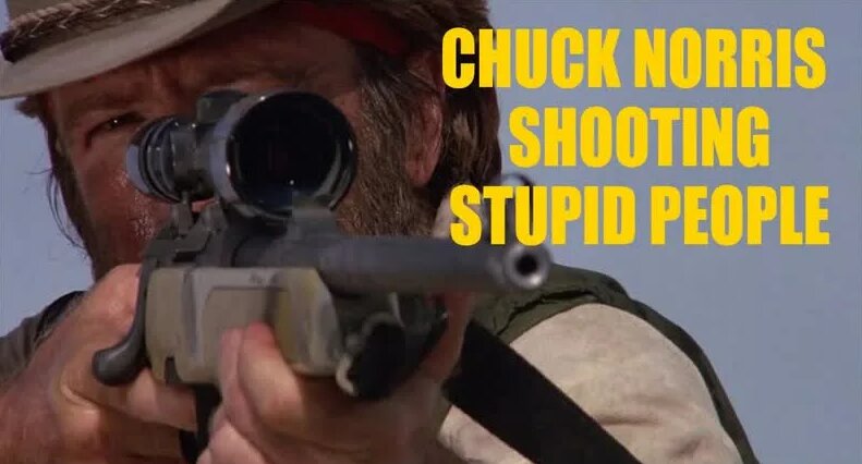 чак норрис снайпер Chuck Norris Shooting Stupid People видео от