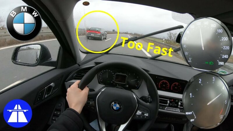 BMW F40 118d 150hp top speed on german autobahn [test drive 4K] | max ...