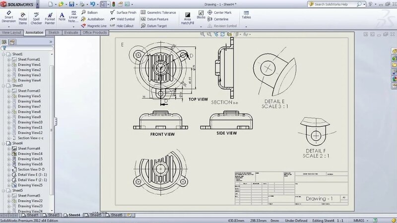 SolidWorks Drawing / Drafting Tutorial for Beginners - 1 | SolidWorks ...