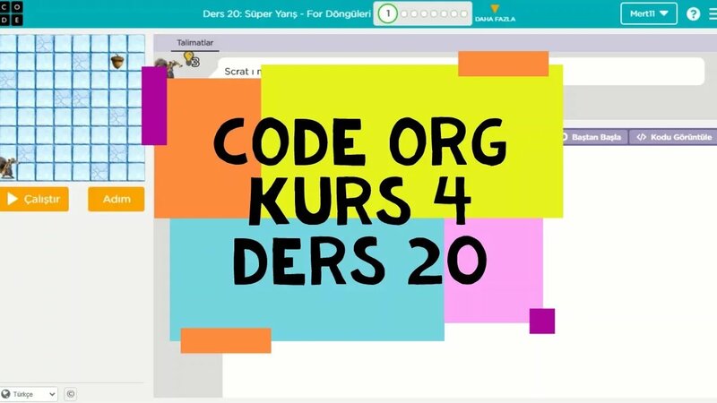Code Org Kurs 4 Ders 20 Süper Yarış For Döngüleri - Code.org Course 4 ...