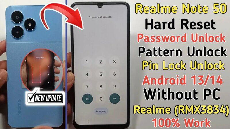 Realme Note 50 Hard Reset 2024 Without PC | Realme (Rmx3834) Remove ...