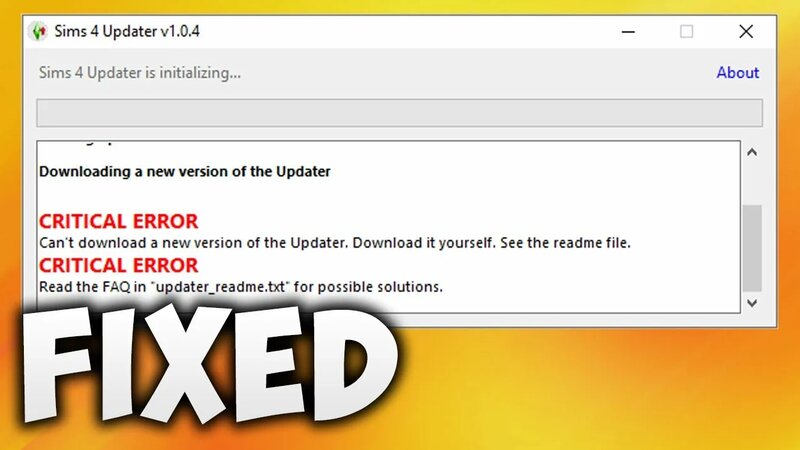How to Fix Sims 4 Updater Critical Error - Updater Encountered a ...