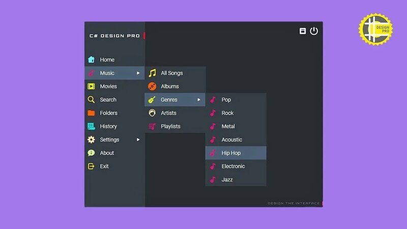WPF - Navigation Menu With Sub Menu | MVVM | UI Design | XAML | C# | Tutorial - Смотреть онлайн ...