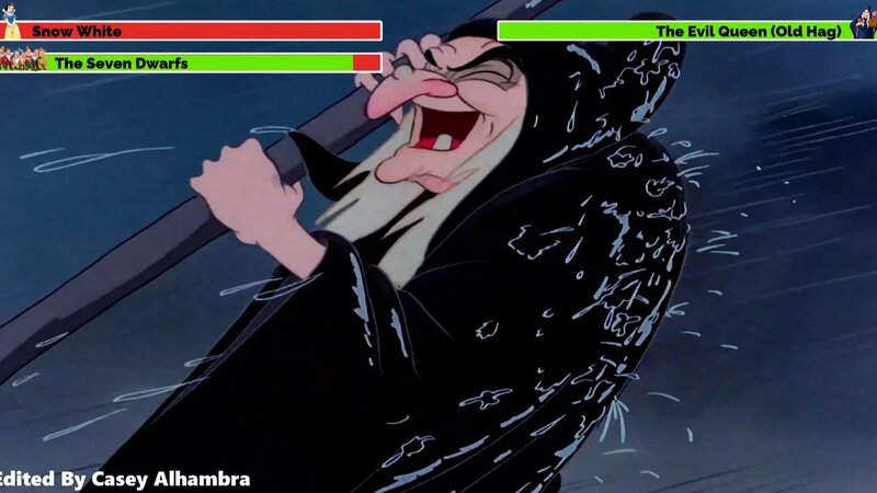Snow White and the Seven Dwarfs (1937) Final Battle with healthbars ...