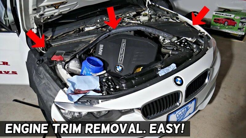 BMW F30 F31 Engine Compartment TRIM Cover Removal Replacement...