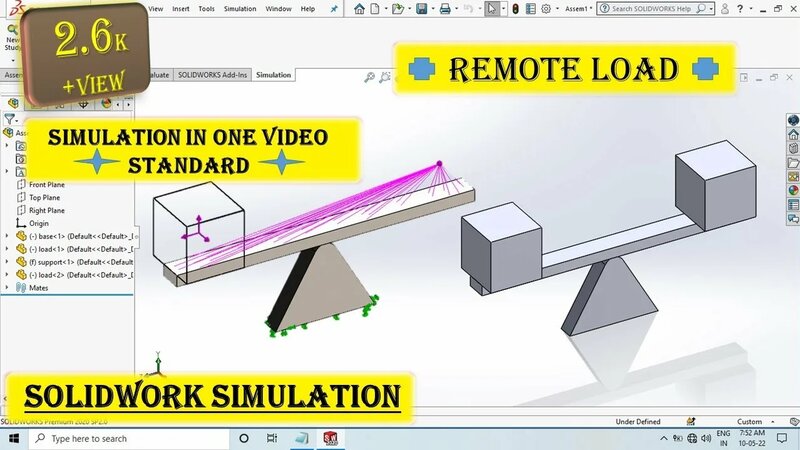 Solidworks simulation | How to apply Remote load/mass on Solidworks ...