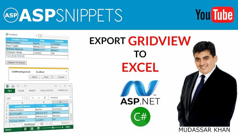 Export GridView to Excel in ASP.Net with Formatting using C# - Yandex ...