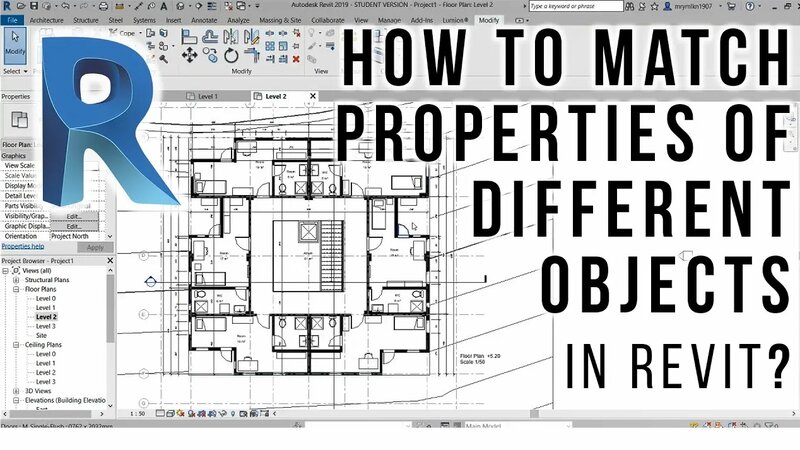 How to Match Properties of Different Objects in Revit | Copy, Match in ...
