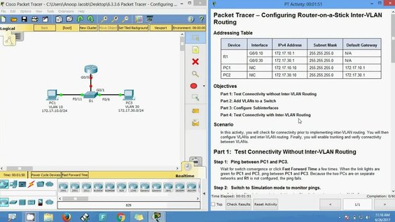 6 3 3 6 Packet Tracer Configuring Router On A Stick Inter Vlan Routing Erofound