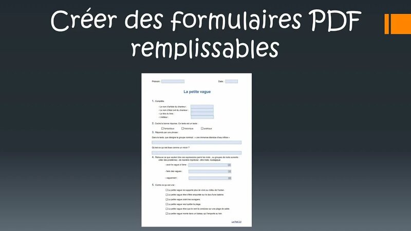Créer des formulaires PDF remplissables