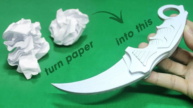 How I make a Realistic Karambit out of Paper - 3D version - Free template