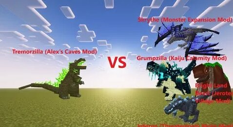 Tremorzilla Vs Grumpzilla And Others | Modded Minecraft Mob Battle | 1. ...