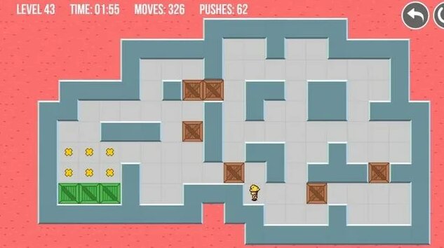 Sokoban level 43 classic puzzle game #43 Sokoban original and extra ...