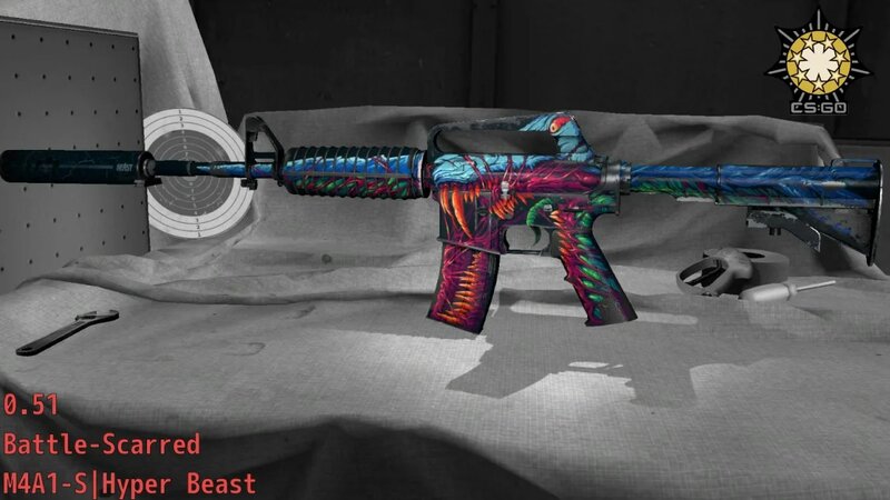 M4A1-S Hyper Beast - Skin Wear Preview