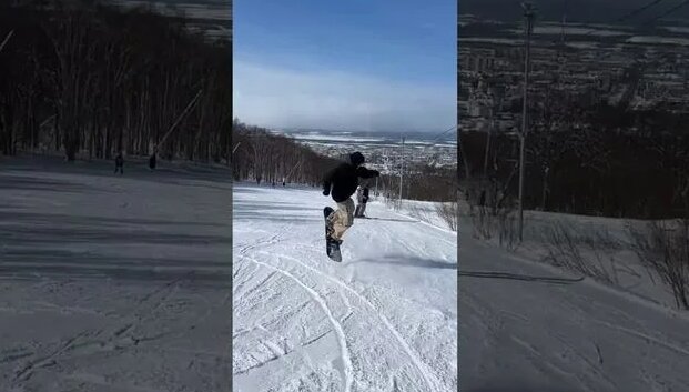 Флэт фристайл на сноуборде Сахалин 23-24 flat freestyle snowboard ...