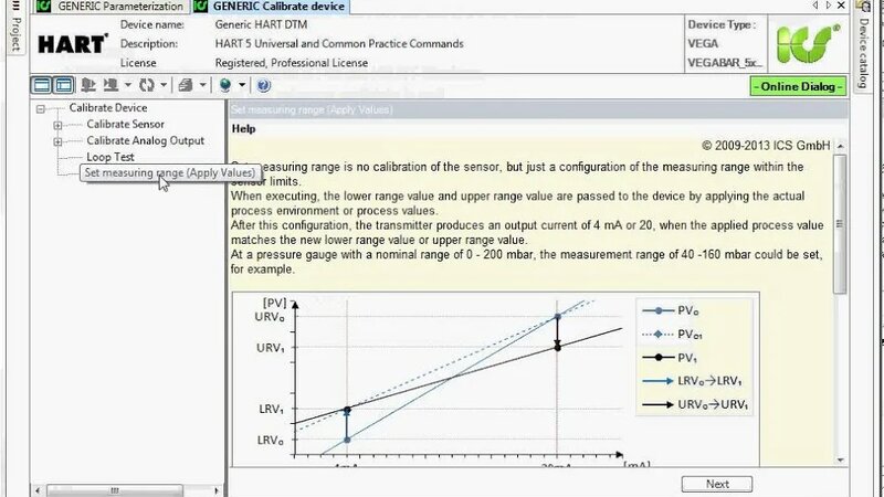 Set range of a HART® device using PACTware® and Generic HART DTM 5.3 ...