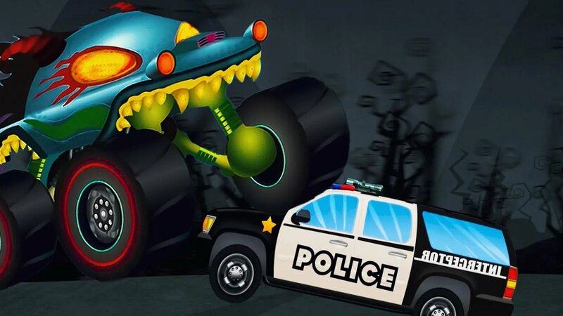 Police Car Vs Monster Truck + More Cartoon Shows For Kids By HHMT ...