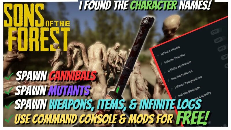 How to Spawn Cannibals & Mutants, Items & Infinite LOGS in Sons of the ...