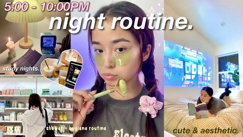 Productive Night Routine *:･ study vlog, self care, living alone, cozy ...