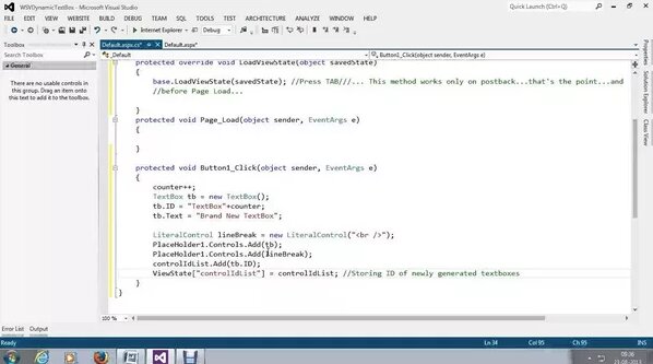 ASP.NET C# - Dynamically adding Text Boxes on button click - Yandex ...