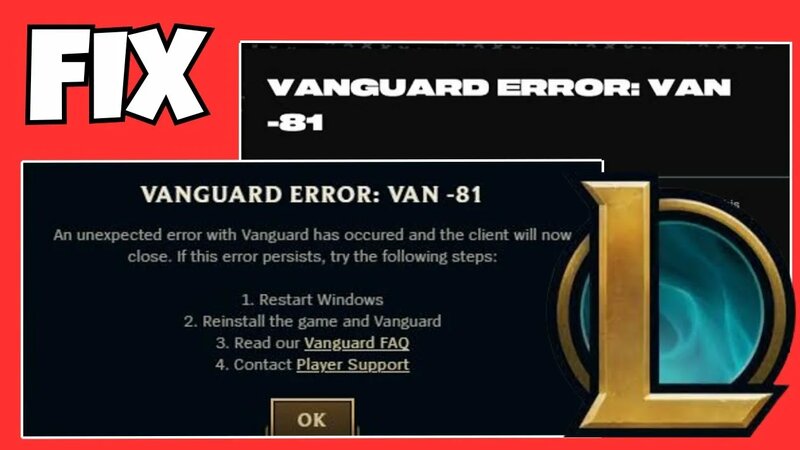How to Fix Vanguard Error VAN 81 in League of Legends (2025) | Working ...