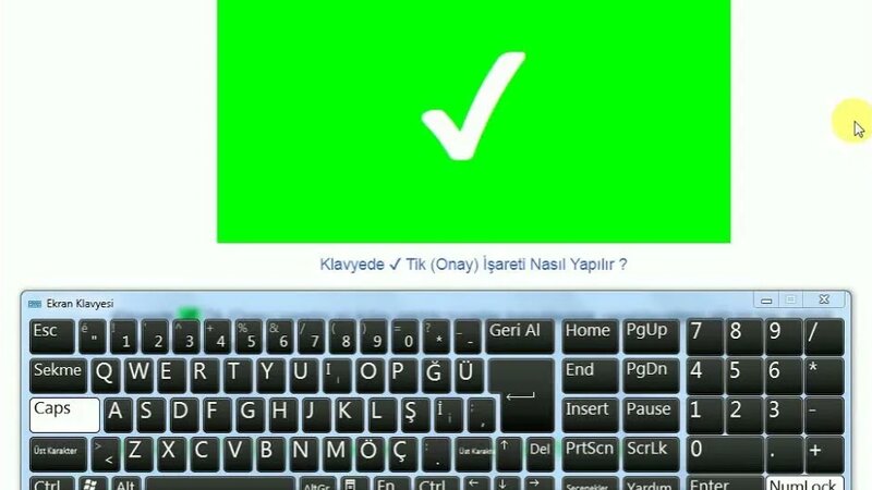 Klavyede Tik (Onay) İşareti Nasıl Yapılır ? How to Make a Tick (Check ...