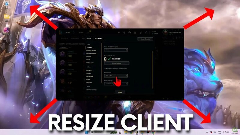 How to Change Size of League of Legends Client - Resize LOL Client ...