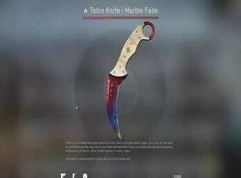 Talon Knife Marble Fade Factory New; Almost fire and Ice pattern ...