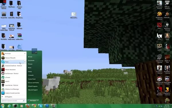 Minecraft Windows 7 Theme