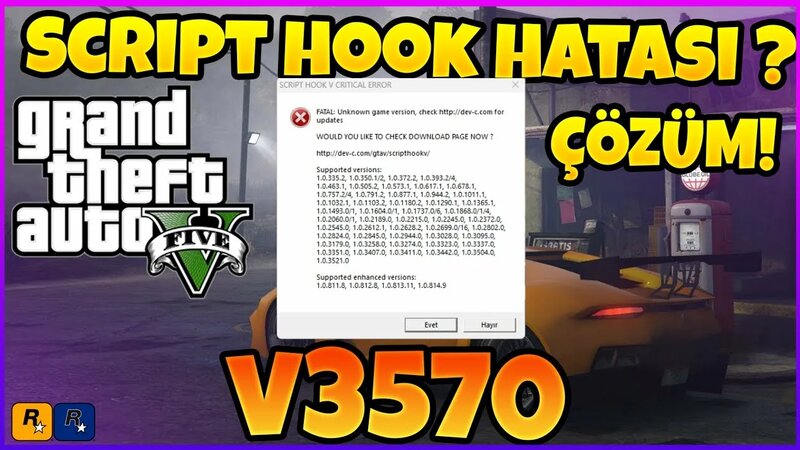 Script HOOK Hatasi ? Critical Script HOOK Error V3570 # ...