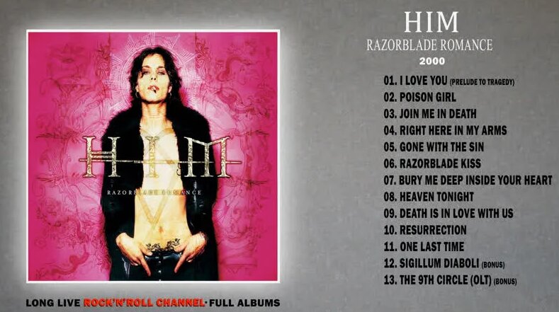 HIM - Razorblade Romance (2000) - Full Album — Видео от Rock ’n’ Roll ...
