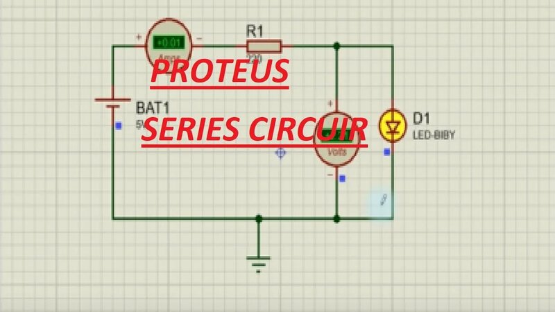 how measure current and voltage in proteus|| Series Circuit || proteus ...