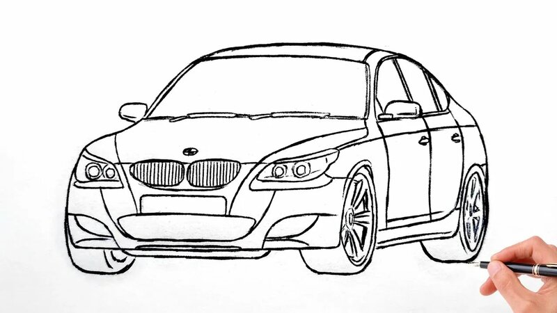 How to draw a BMW M5 E60 - Yandex Video aramada çevrimiçi izle
