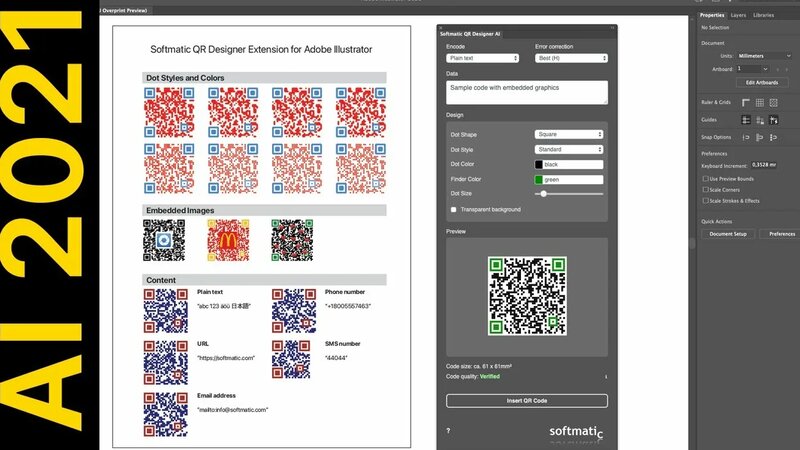 Create QR codes in Adobe Illustrator with the Softmatic QR Designer ...