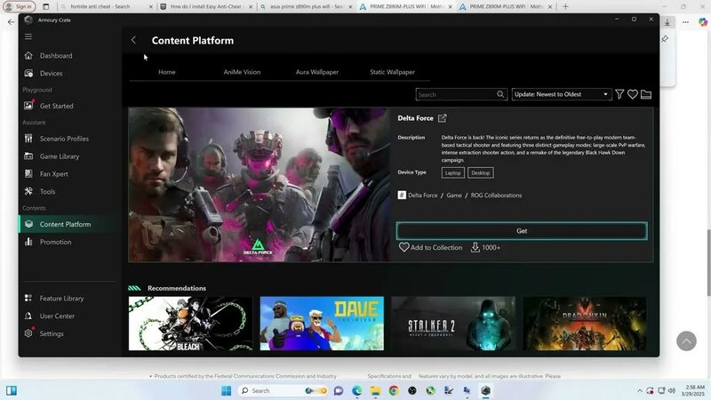 Installing and checking out Asus Armoury Crate and Asus Driver Hub ...
