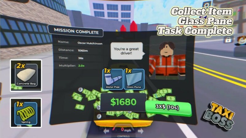 Collect Item Glass Pane from Builder Customer‼ Taxi Boss Roblox ...