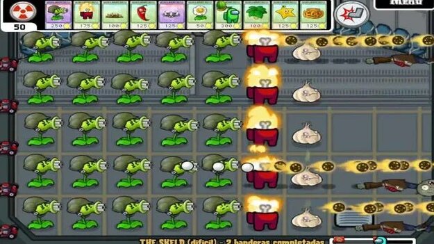 99 Gatling Pea + All Among Us vs Dr. Zomboss | Plants vs. Zombies Among ...